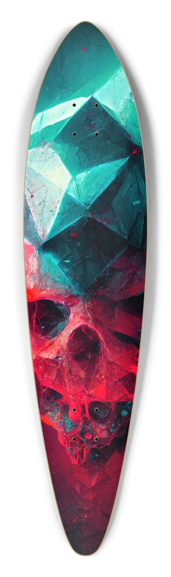 Bejeweled Skull Pintail Longboard by Reversal_Boards